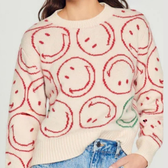 Sandro | Sweaters | Sandro Smiley Face Sweater | Poshmark